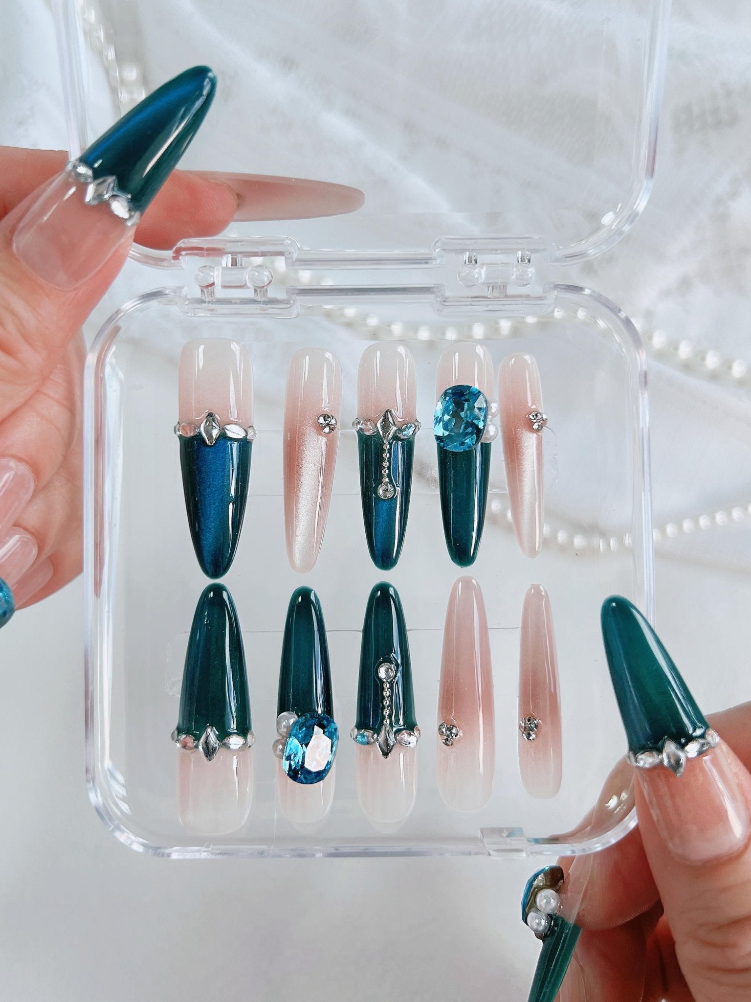 Stiletto Shape | Press on nails | Muse Blue – 5thOct Nail