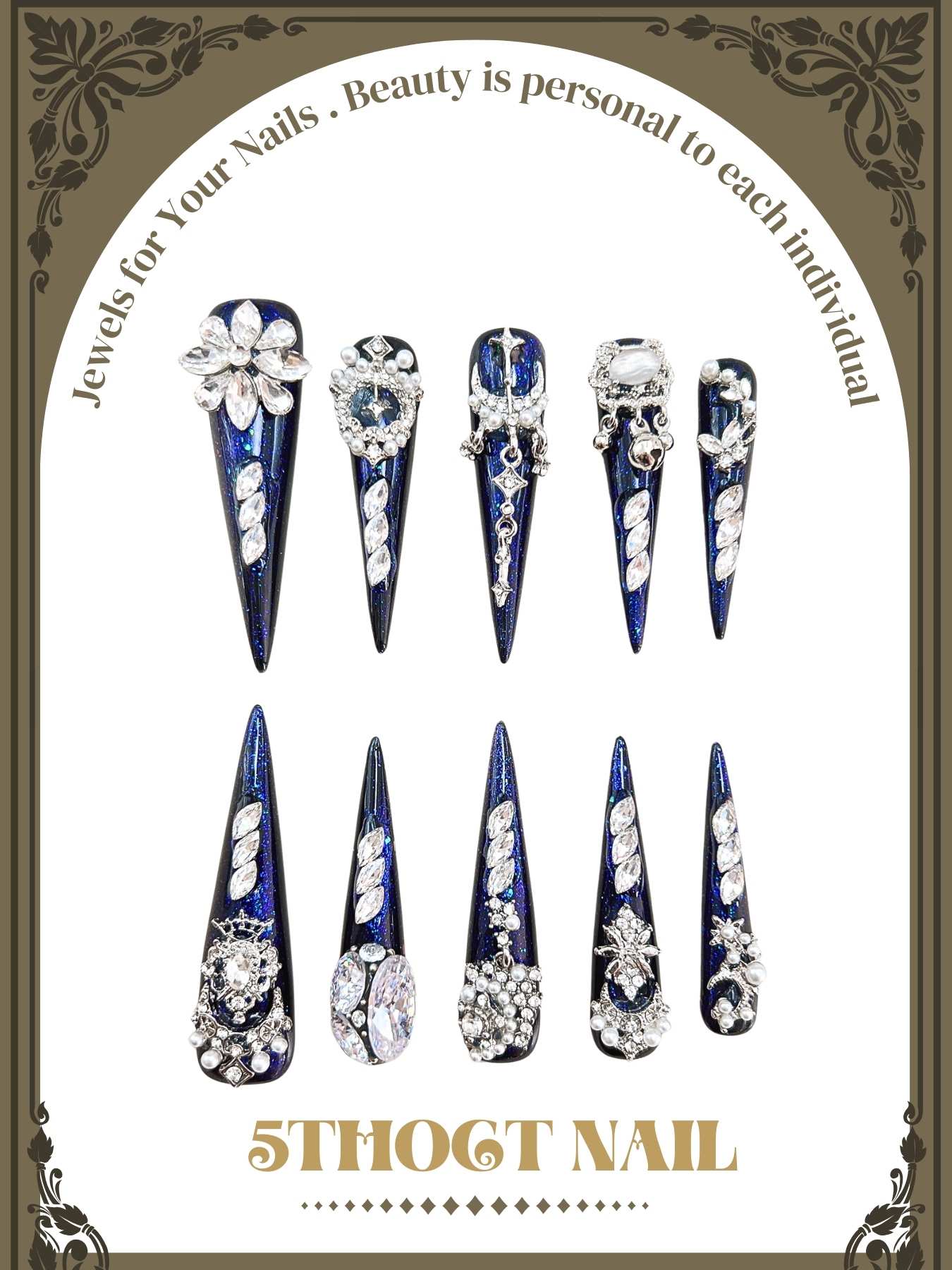 Press on nails | Maximalism | Royalty – 5thOct Nail